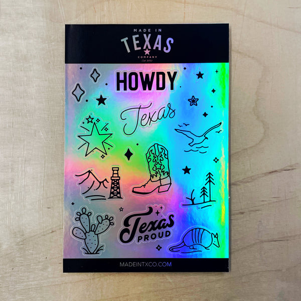 Holographic Texas Sticker Set-Western Style - Made in Texas Co.